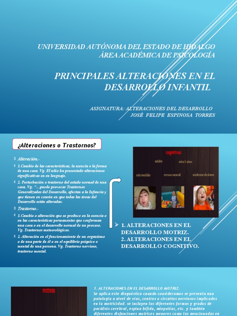 Principales Alteraciones en El Desarrollo Infantil | PDF | Trastornos profundos del desarrollo ...