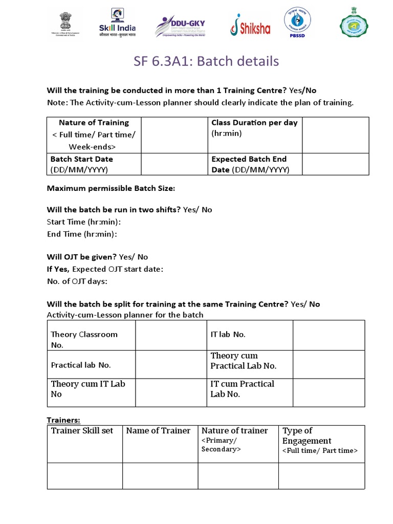 SF 6.3A1 Batch Details | PDF