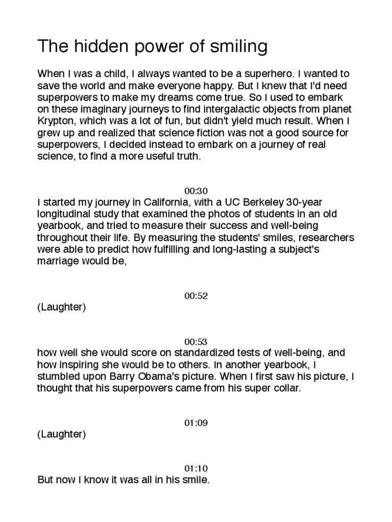 The Hidden Power of Smiling | PDF | Smile | Brain