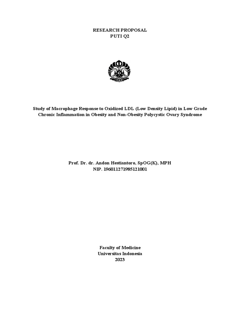 Contoh RESEARCH PROPOSAL | PDF | Macrophage | Inflammation