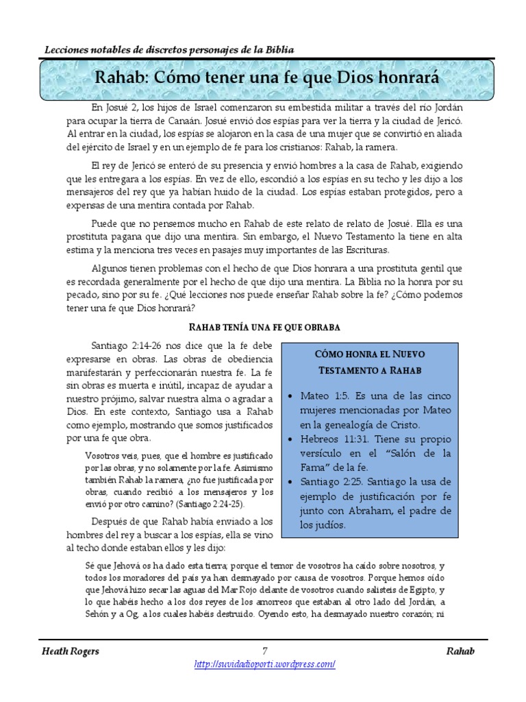 Fe y legado de Rahab en la Biblia | PDF | Joshua | Salvación