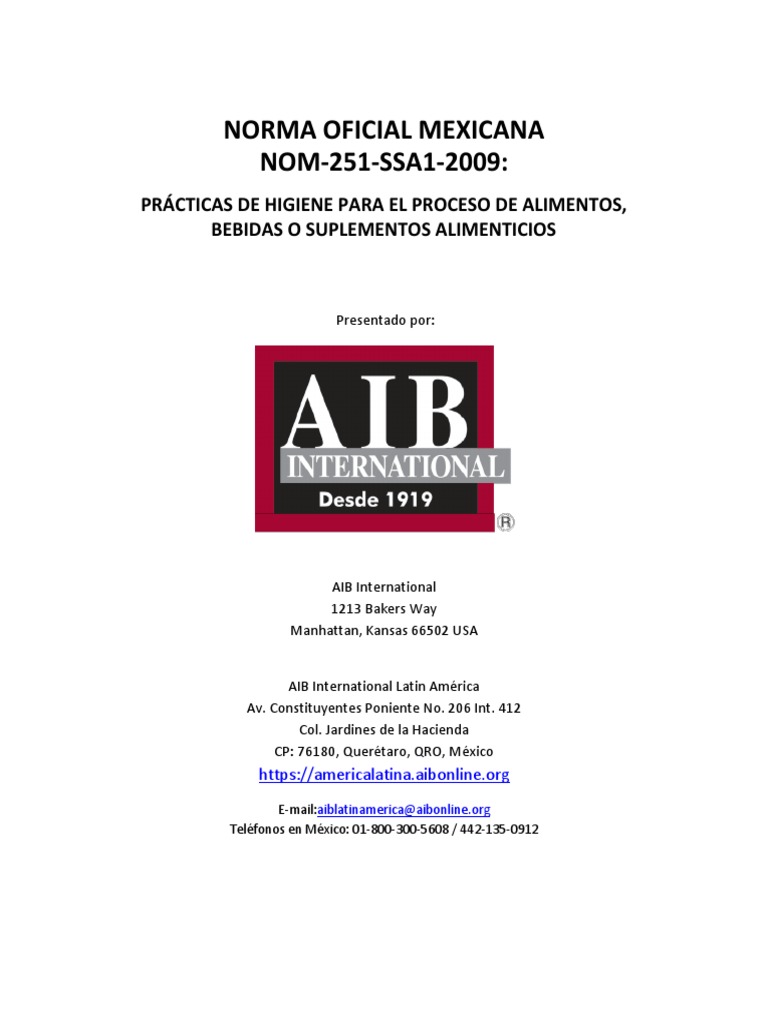 Norma Oficial Mexicana Nom 251 Ssa1 2009 | PDF | Alimentos | Suplementos dietéticos