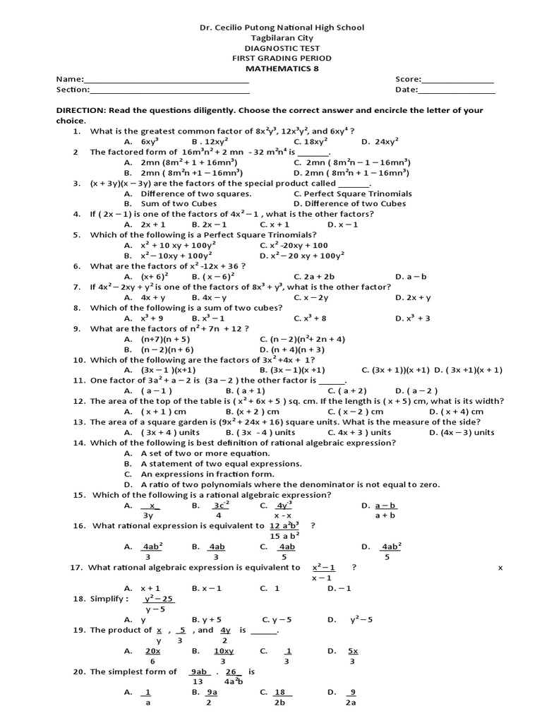 First Periodic Test | PDF | Cartesian Coordinate System | Line (Geometry)