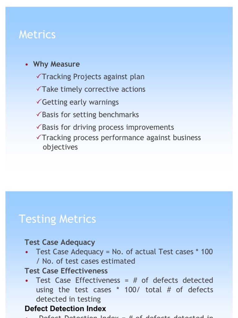 Software Testing Metrics Presentation) | PDF | Automation | Software Bug
