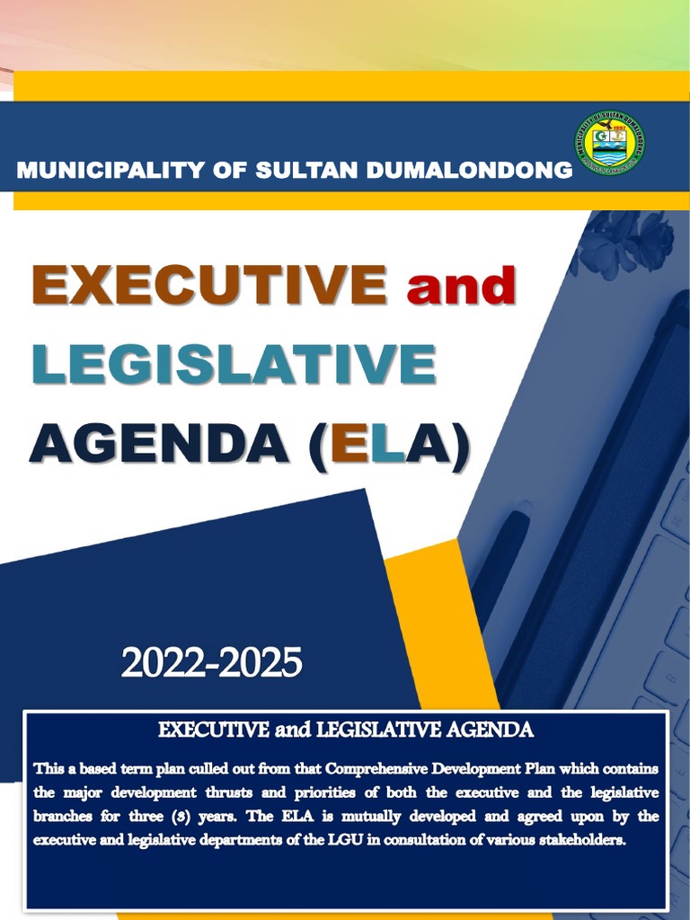 Sultan Dumalondong EXECUTIVE AND LEGISLATIVE AGENDA 2022 2025 | PDF ...