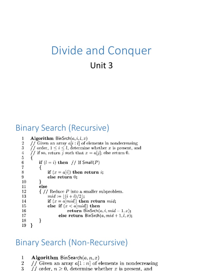 2.0 Divide and Conquer | PDF | Teaching Methods & Materials