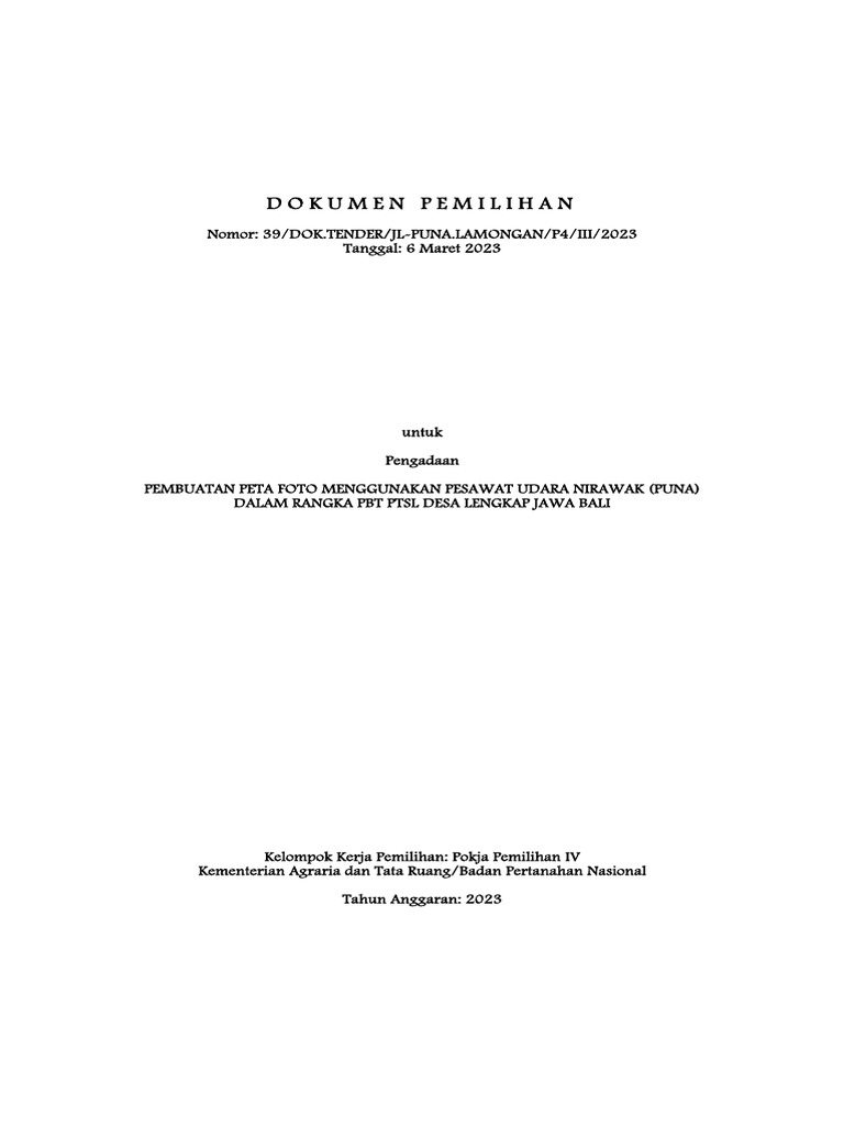 Dokumen Pemilihan: Paraf I Paraf II Paraf III | PDF