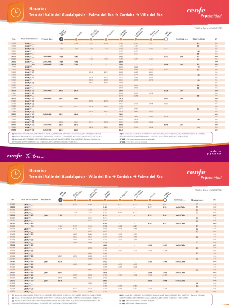 Horarios Tren Desde 20 Marzo | PDF