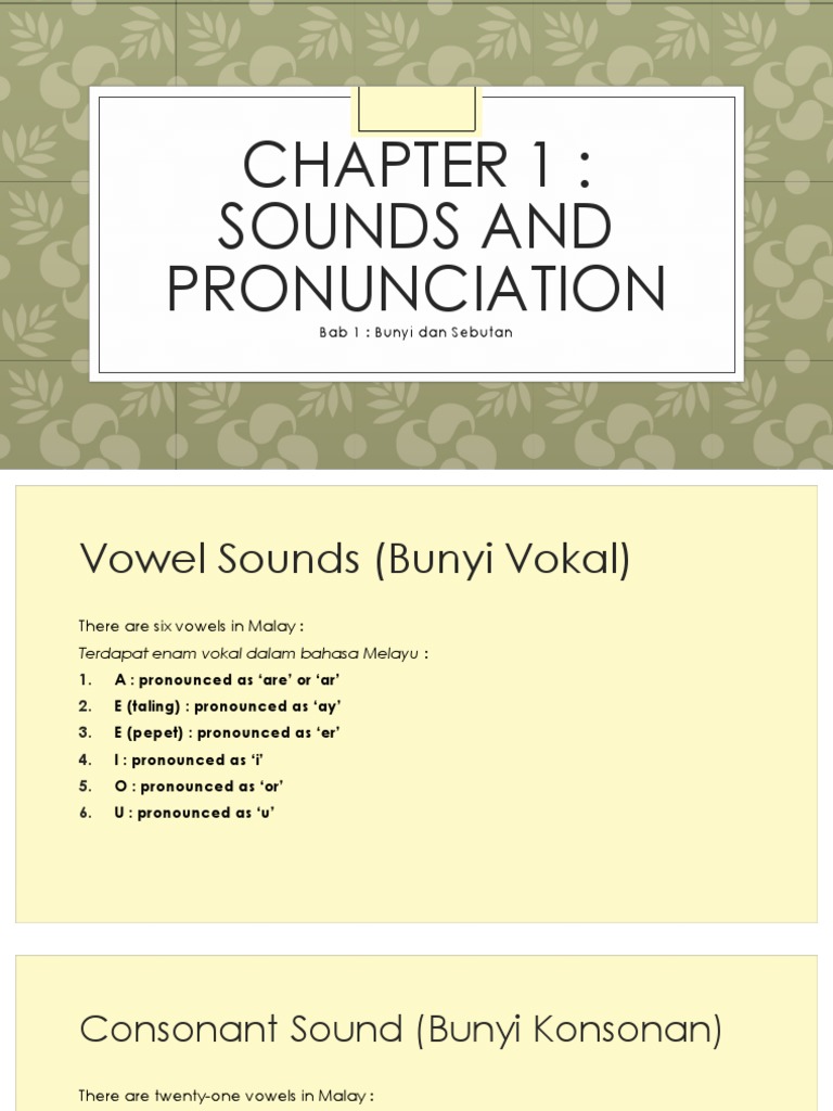 Malay Vowel and Consonant Sounds | PDF | Phonetics | Human Communication