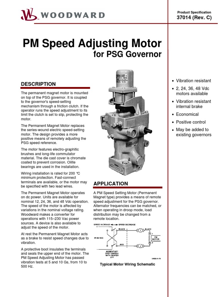 PM Speed Adjusting Motor For PSG | PDF | Electric Motor | Components