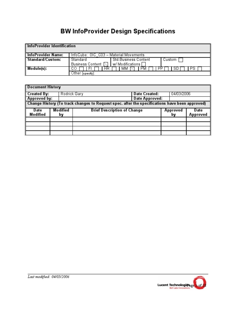 Design Spec - 0IC - C03 | PDF | Computing | Information Technology Management