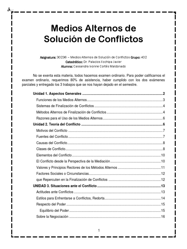 Medios Alternos de Solución de Conflictos | PDF | Mediación | Jurisdicción