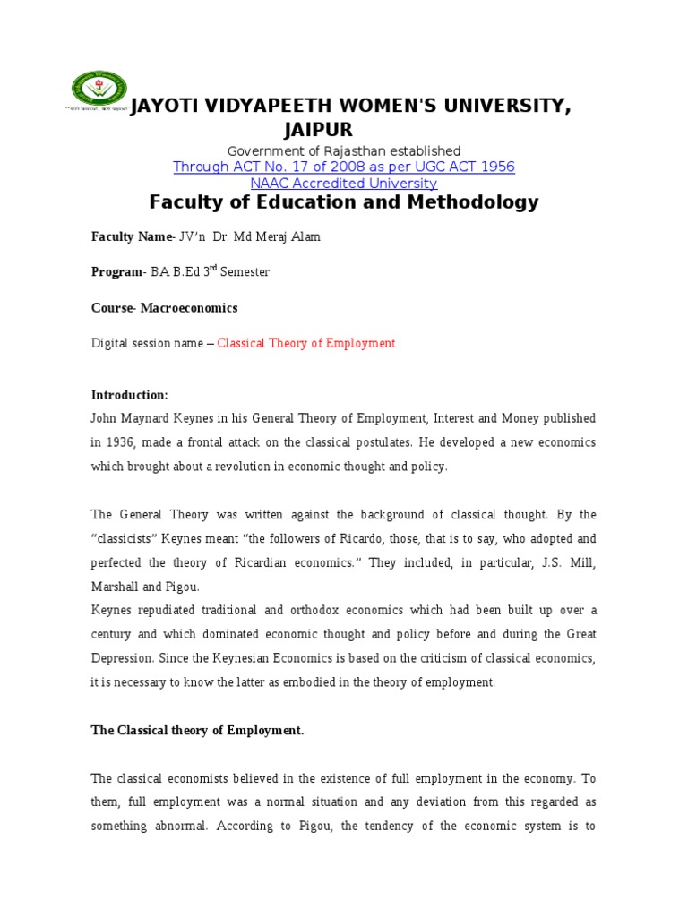 Jayoti Vidyapeeth Women'S University, Jaipur: Through ACT No. 17 of ...