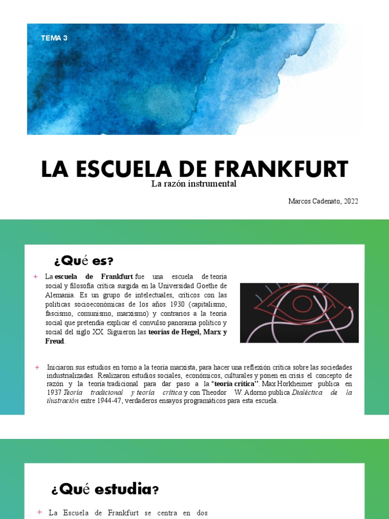 Escuela de Frankfurt | PDF | Escuela de Frankfurt | La teoría crítica