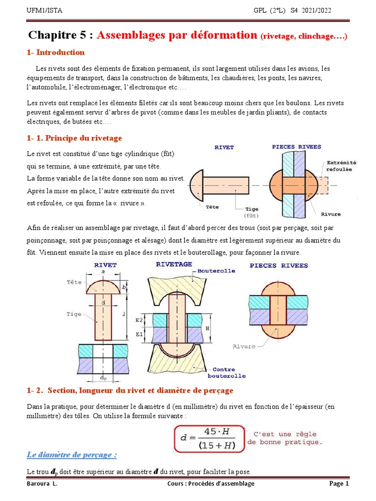Assemblage par Rivetage : Principes et Techniques | PDF | Rivet | Contrainte de cisaillement