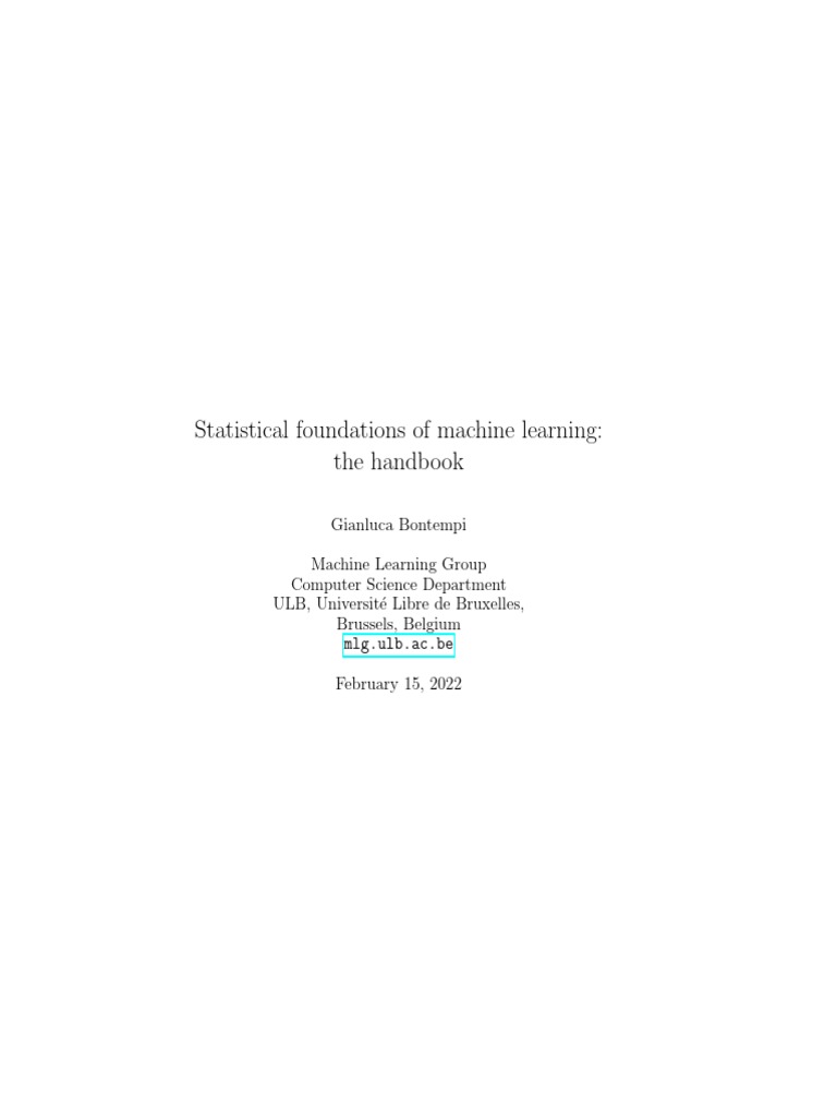 Statistical Foundations of Machine Learning: The Handbook | PDF