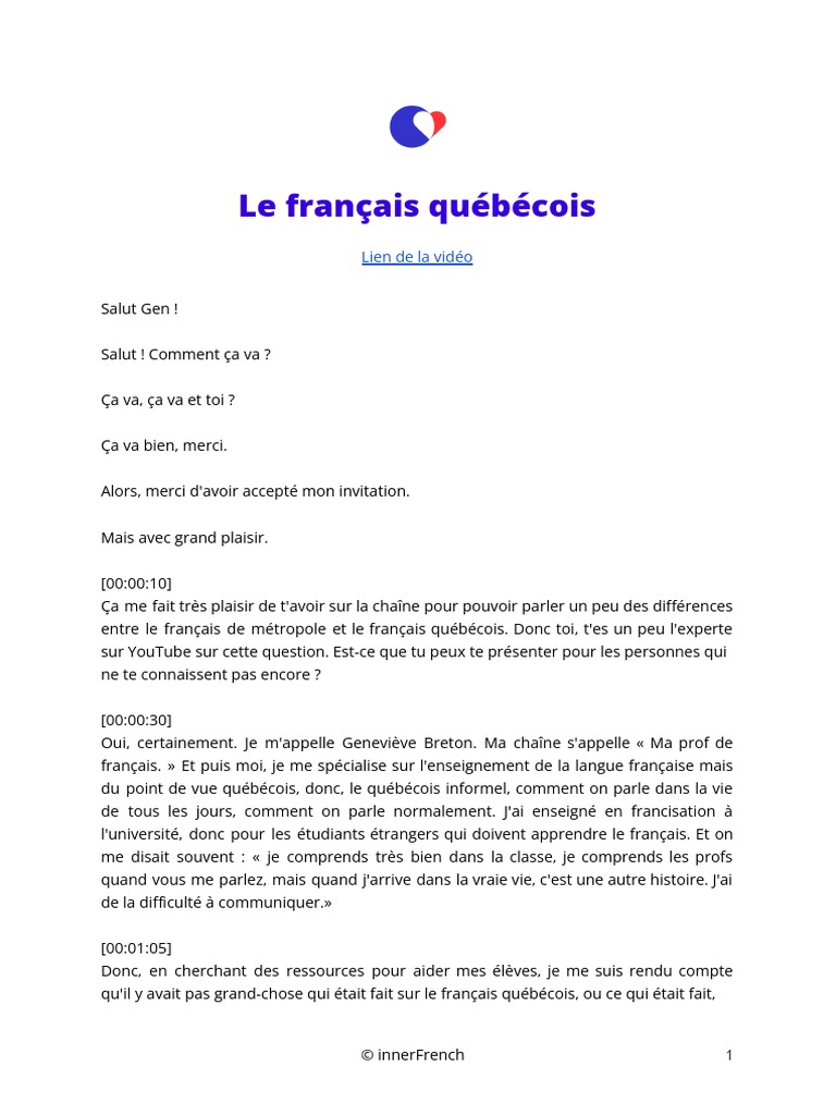 71 Le Français Québécois | PDF | Langue française | Québec