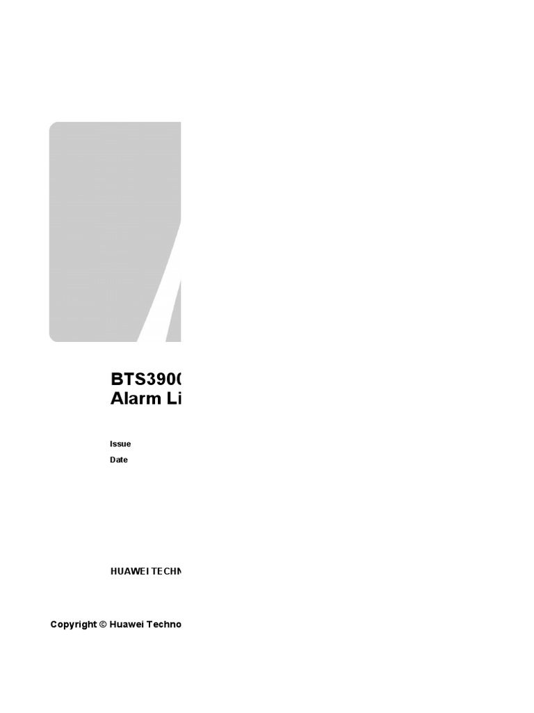 BTS3900 V100R009C00SPC110 (eNodeB) Alarm List | PDF | Power Supply | Computer Engineering