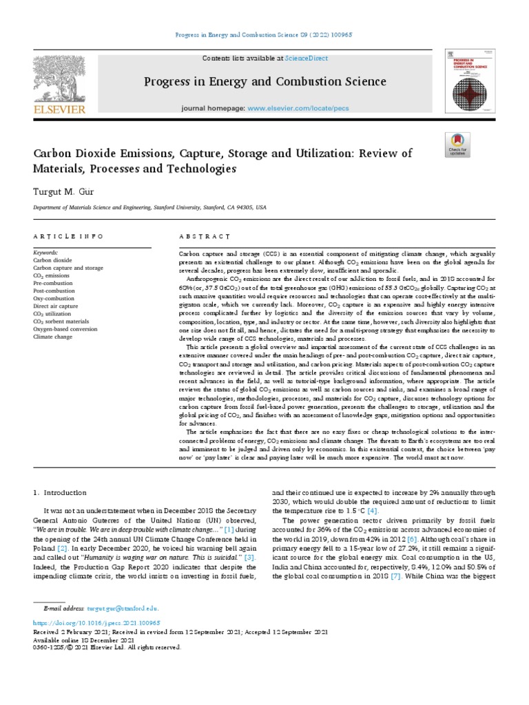 Progress in Energy and Combustion Science: Turgut M. Gür | PDF ...
