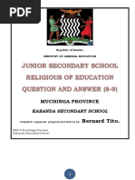 G9 R.E Past Papers and Marking Keys (2015 - 2021) | PDF | Jesus | God