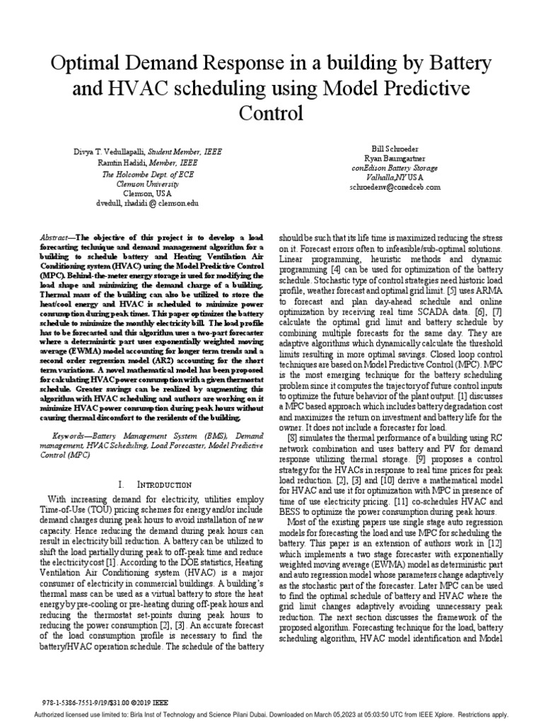 MPC Hvac | PDF | Mathematical Optimization | Forecasting MPC Hvac | PDF | Mathematical Optimization | Forecasting