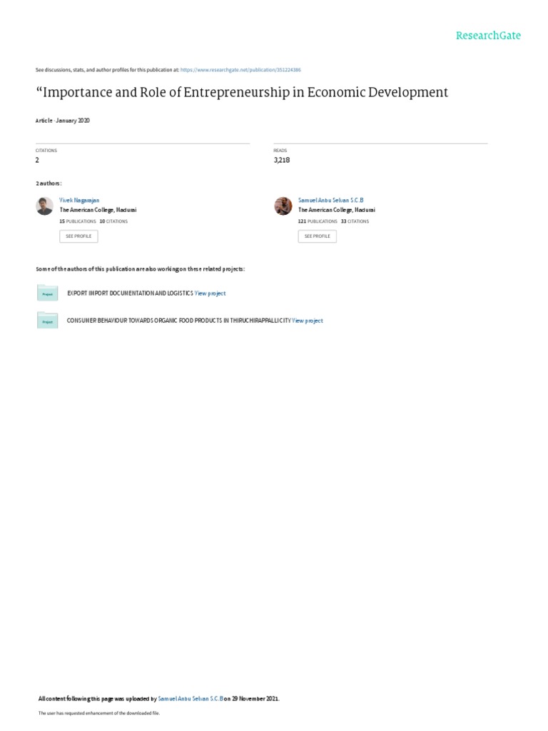 Importanceand Roleof Entrepreneurshipin Economic | PDF ... Importanceand Roleof Entrepreneurshipin Economic | PDF ...