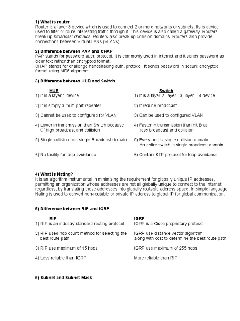 Interview Questions | PDF | Computer Network | Ip Address