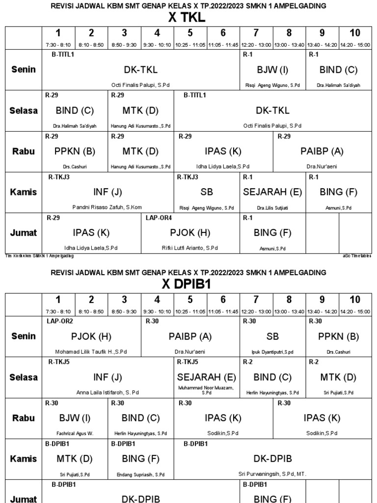 X-Revisi Jadwal KBM Genap 22-23 Versi Ramadhan 2023 | PDF