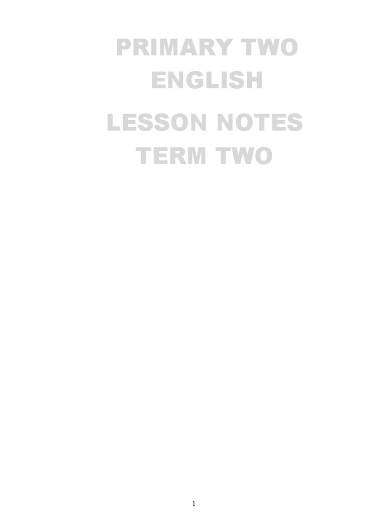 P.2 Grammar Notes | PDF