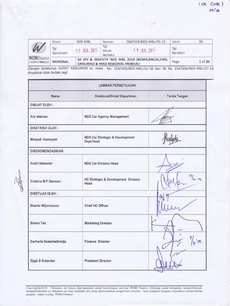 068-SKB-NDS-MBL-05-19 SK Kpi & Insentif NDS MBL 2019 (BCMH, Bncas, CMS, Cmo, Mao & Mao Regional ...