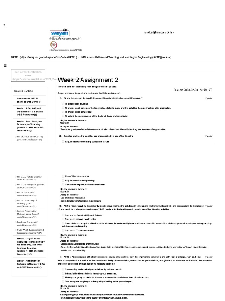 Week 2 - Assignment With Ans | PDF | Sustainability | Educational ...