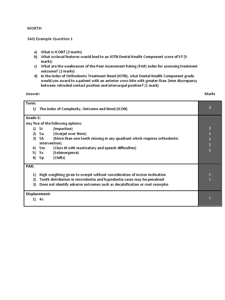 MOrth Part A Exam Sample Questions | PDF | Medical Specialties ...