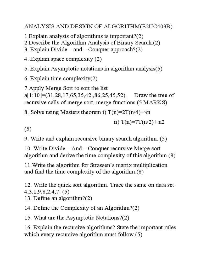 Algorithm Analysis and Design Techniques | PDF | Time Complexity | Computational Complexity Theory