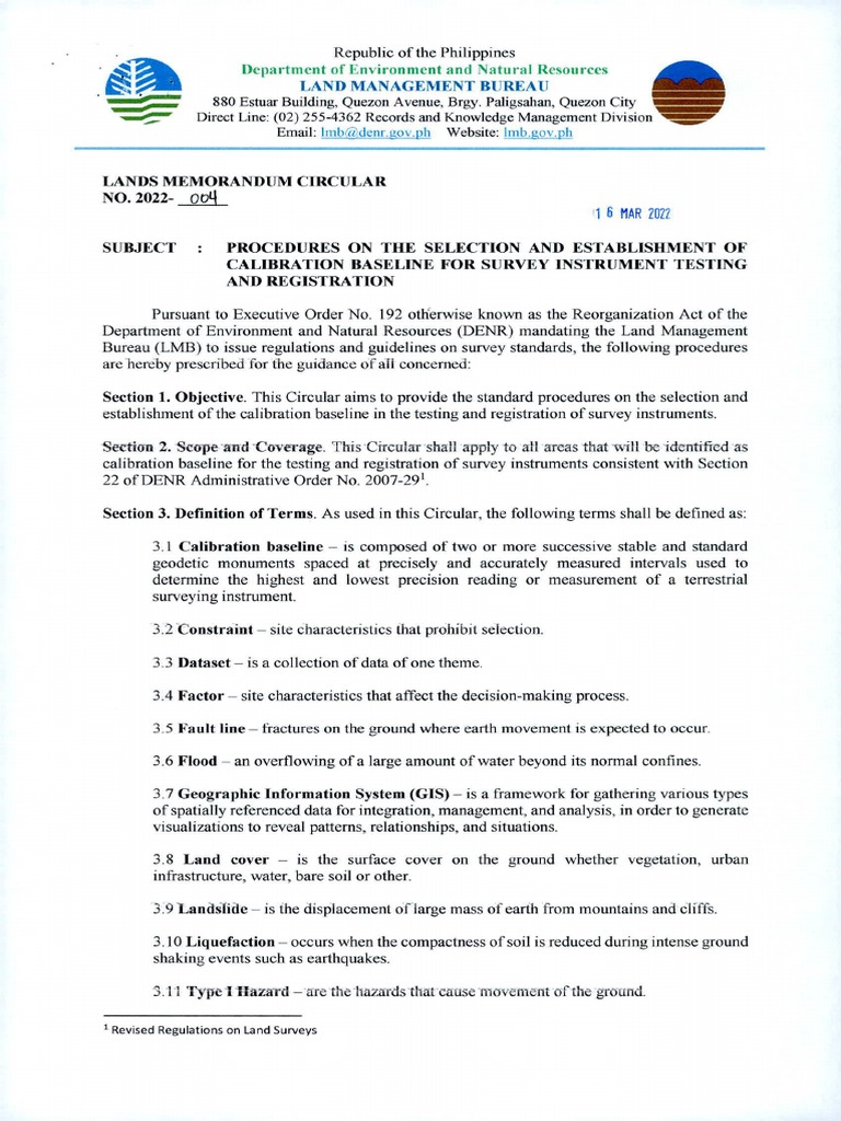 Revised Regulations On Land Surveys | PDF | Geographic Information System | Surveying