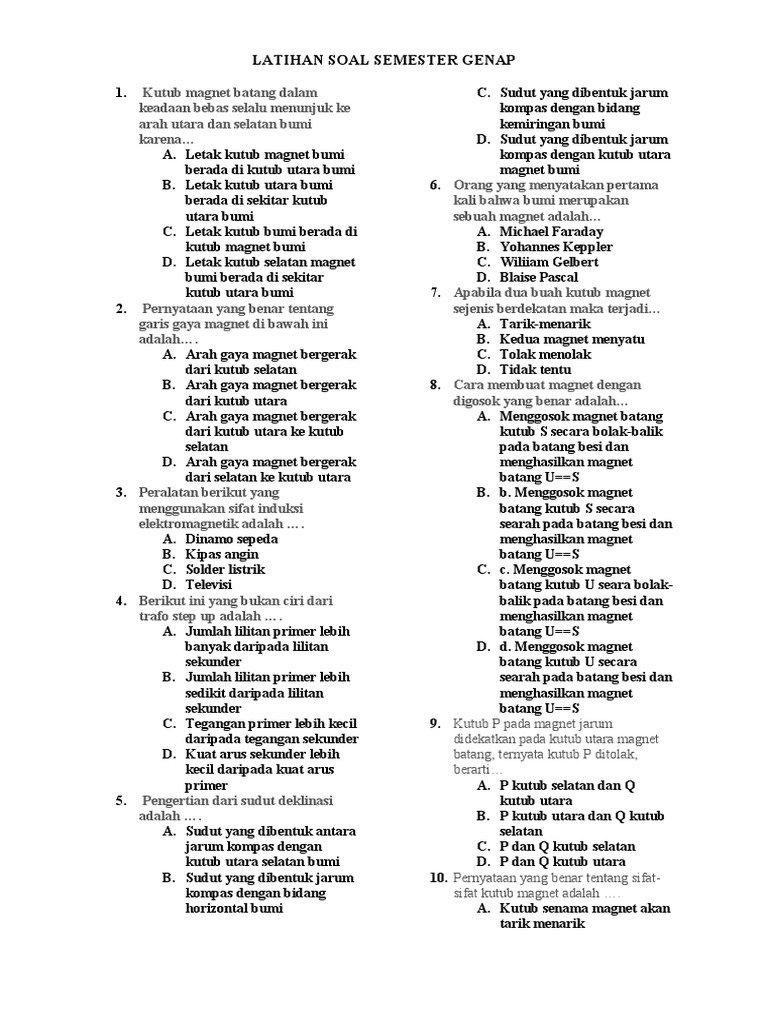 Latihan Soal Semester Genap KLS 9 2023 | PDF