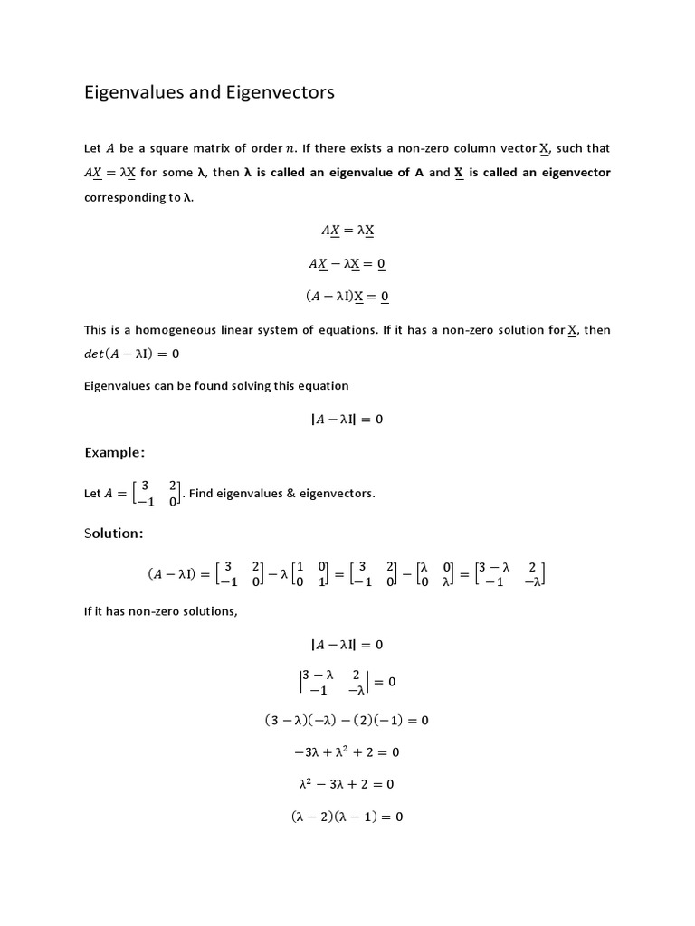 Lesson 03-Eigenvalues and Eigenvectors | PDF | Eigenvalues And Eigenvectors | Applied Mathematics