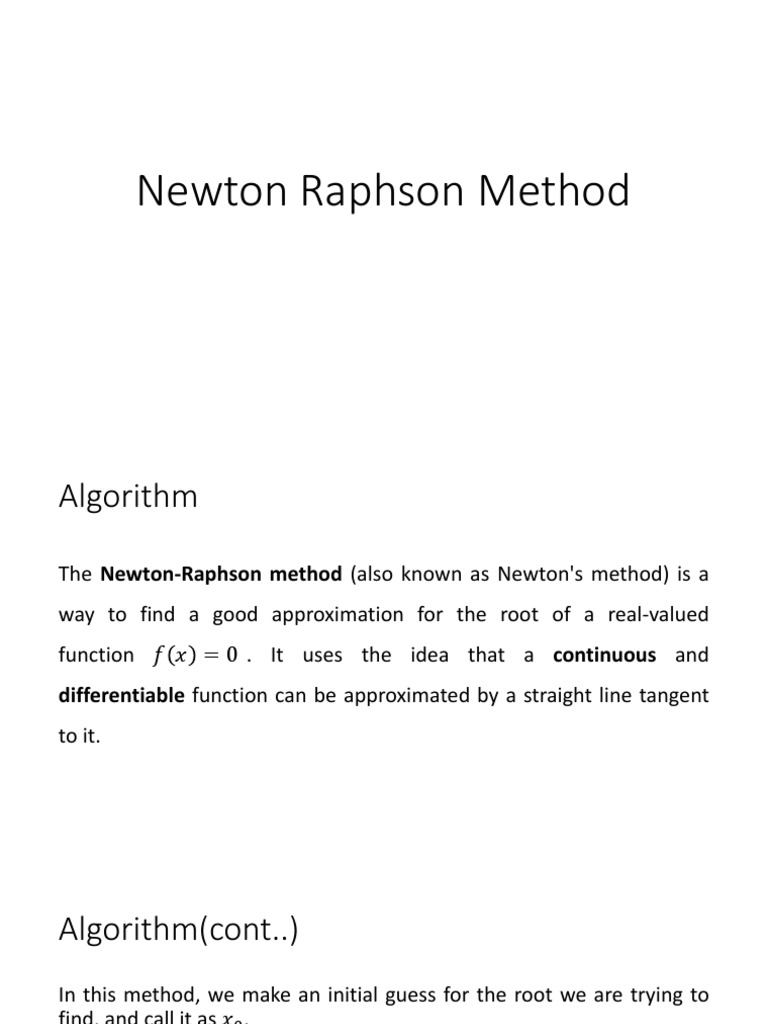 Lesson 05 (Part I) Newton Raphson Method | PDF | Analysis | Mathematics ...