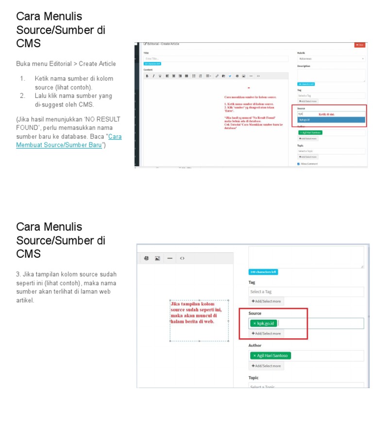 Cara Menulis Source - Sumber Di CMS | PDF