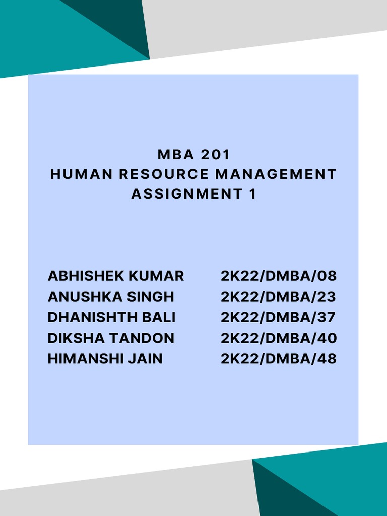 HRM Assignment 1 | Download Free PDF | Turnover (Employment) | Employment