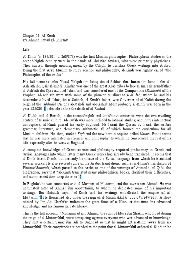 Al Kindi | PDF | Nous | God