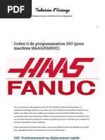 Codes G de Programmation ISO (Pour Machine HAAS - FANUC) - Technicien D'usinage | PDF