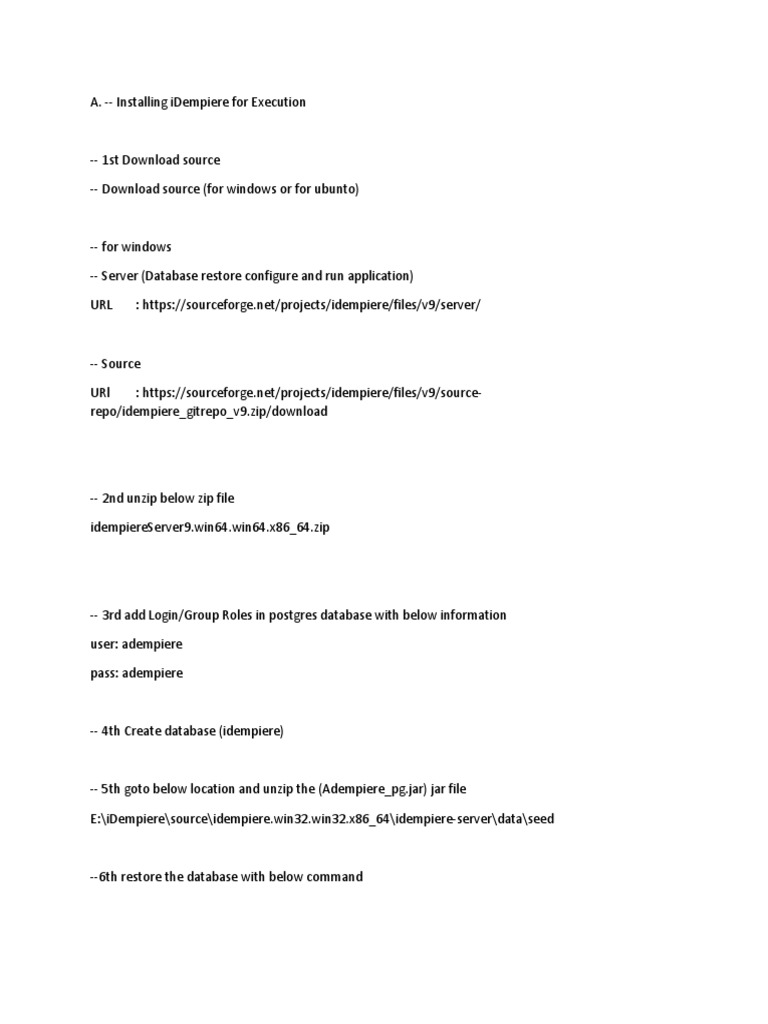 Step by Step Idempiere ERP Installation and Configuration | PDF | Postgre Sql | Java ...