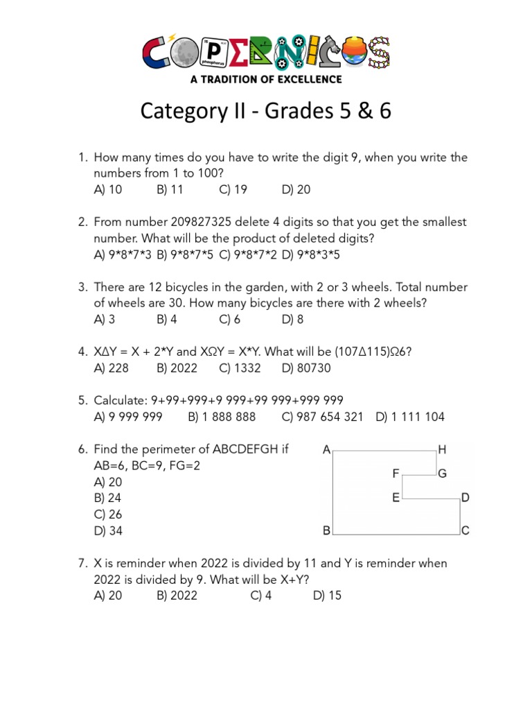 Category II | PDF | Arithmetic | Elementary Mathematics