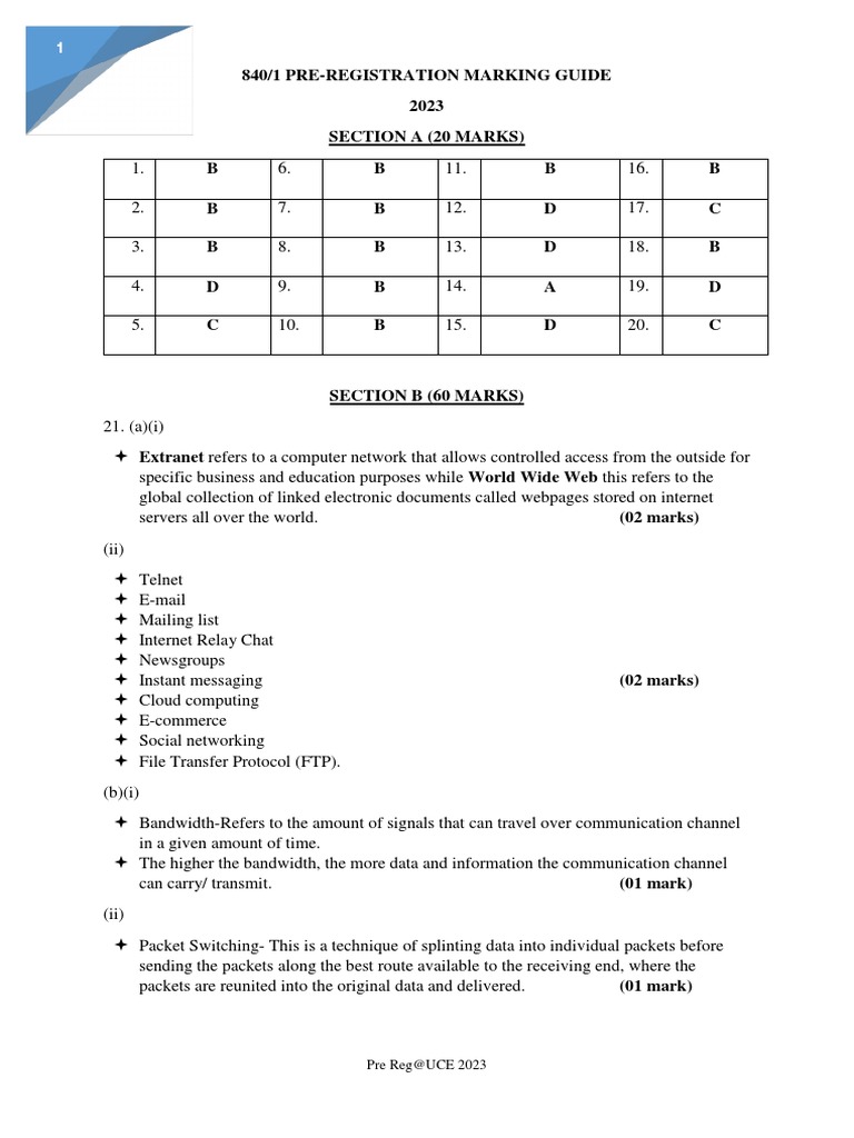 Final Pre Registration Marking Guide For Green Light Islamic S | PDF ...