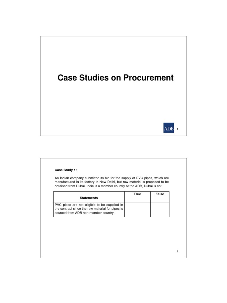 Case Studies On Procurement | PDF | Procurement | Conflict Of Interest