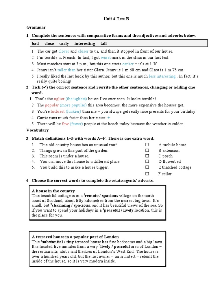 Unit 4 Test B | PDF | Linguistic Typology | Linguistics