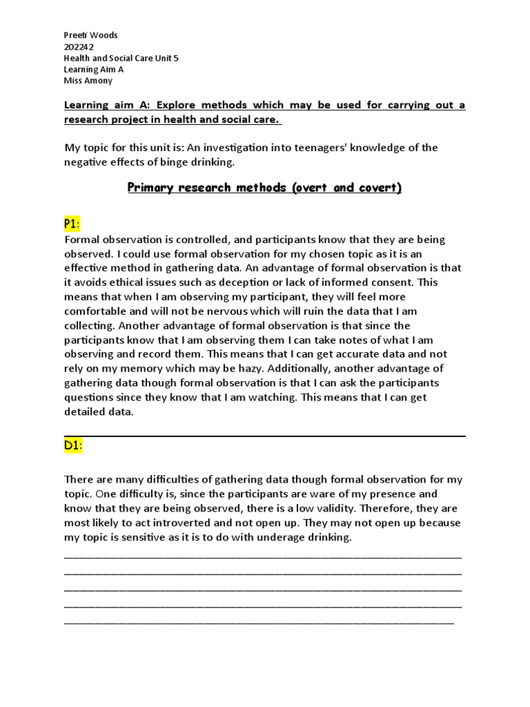 UNIT-15-Learning-Aim-A-Resource-Booklet (2) | PDF | Focus Group | Questionnaire