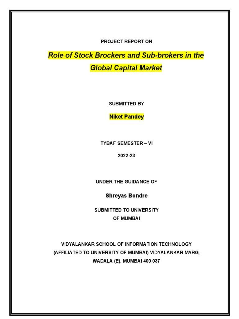 Black Book Project | PDF | Stockbroker | Stocks