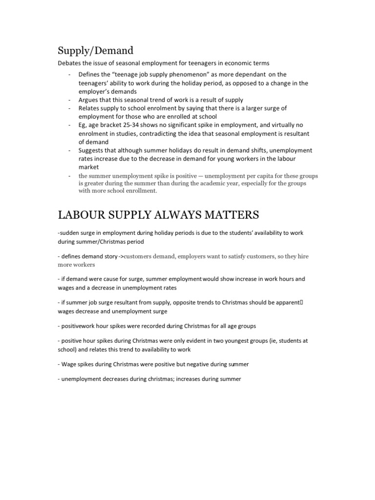 Teen Employment | PDF
