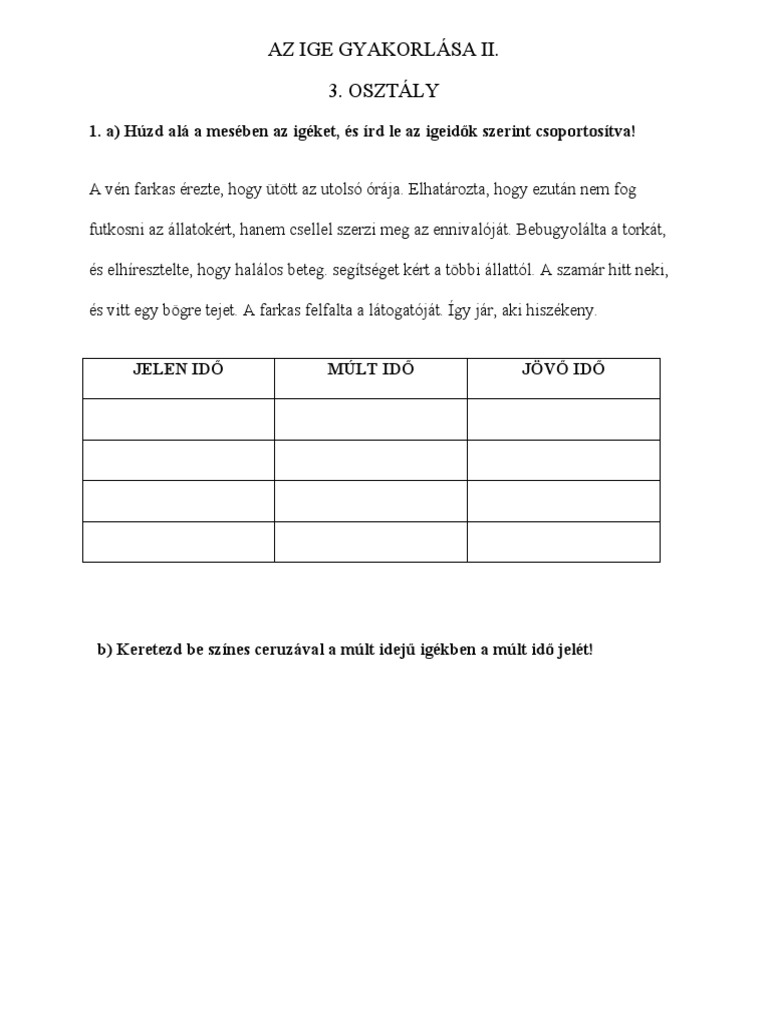 Az Ige Gyakorlása | PDF